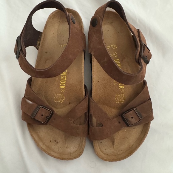 Birkenstock | Shoes | Birkenstock Rio Brown Sandals 37 | Poshmark